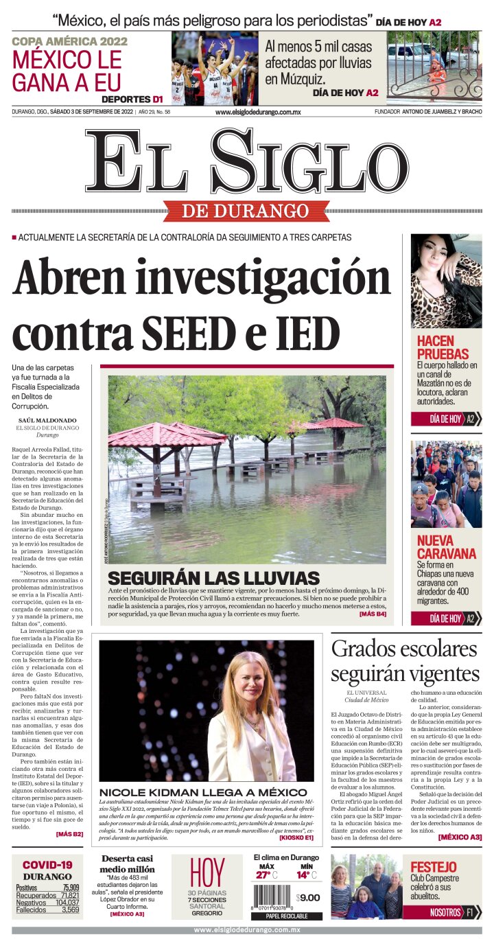 Hemeroteca de El Siglo de Durango, edición impresa