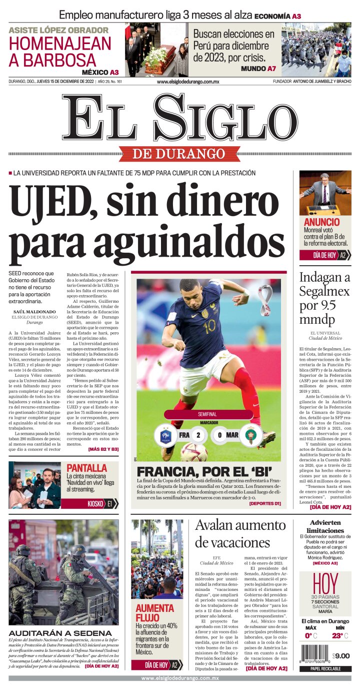 Hemeroteca de El Siglo de Durango, edición impresa