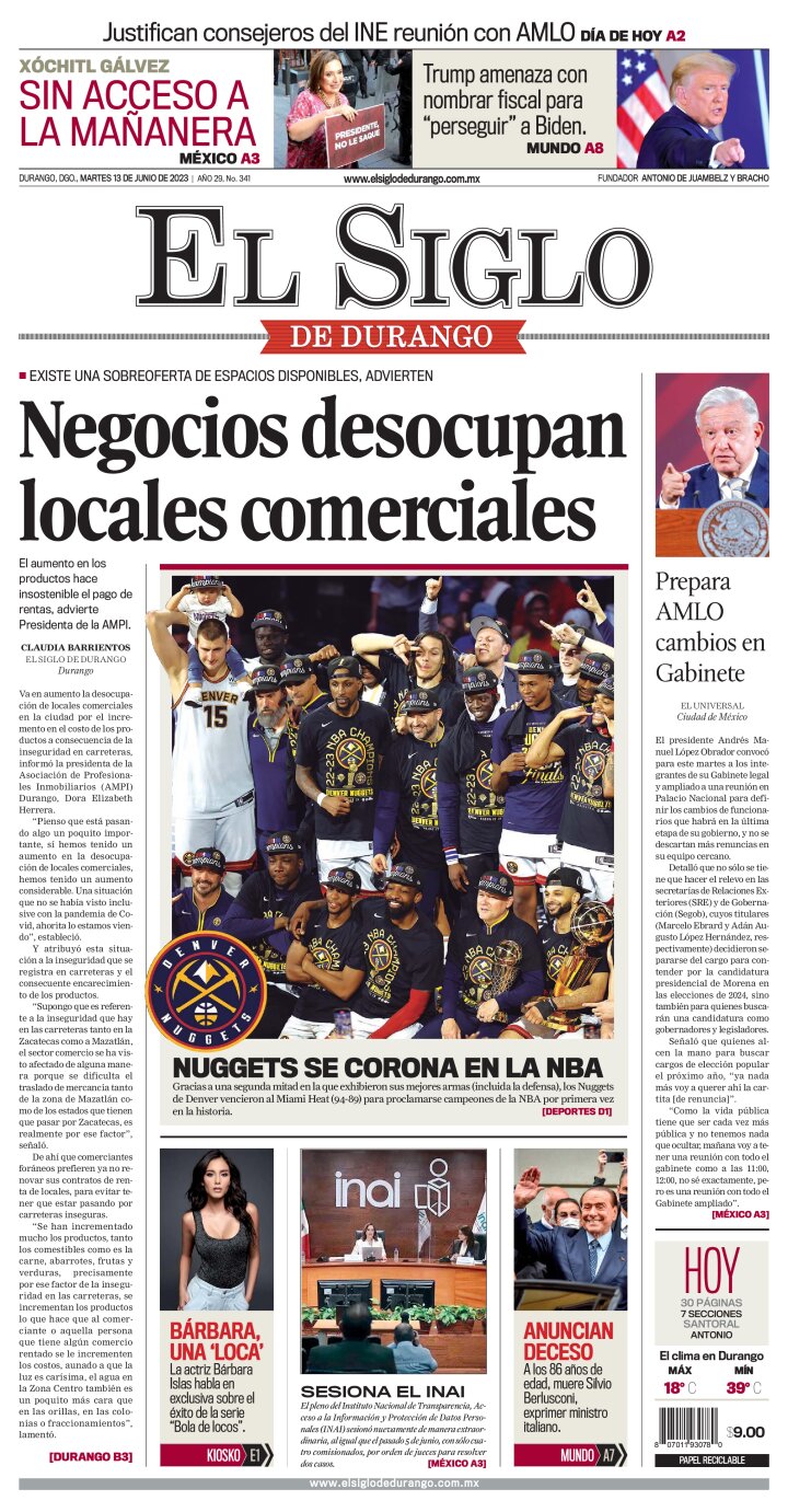 Hemeroteca de El Siglo de Durango, edición impresa