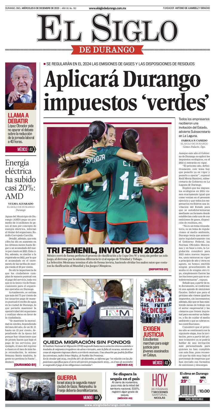 Hemeroteca de El Siglo de Durango, edición impresa