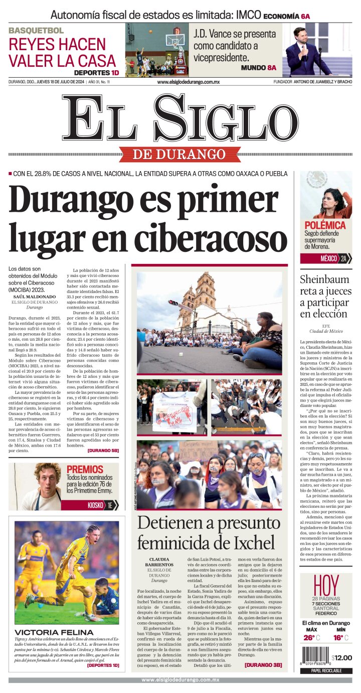Hemeroteca de El Siglo de Durango, edición impresa
