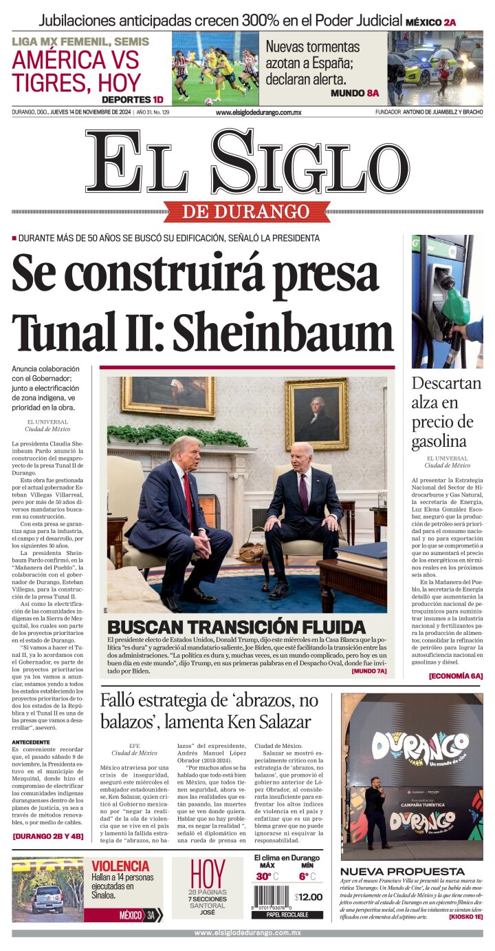 Hemeroteca de El Siglo de Durango, edición impresa