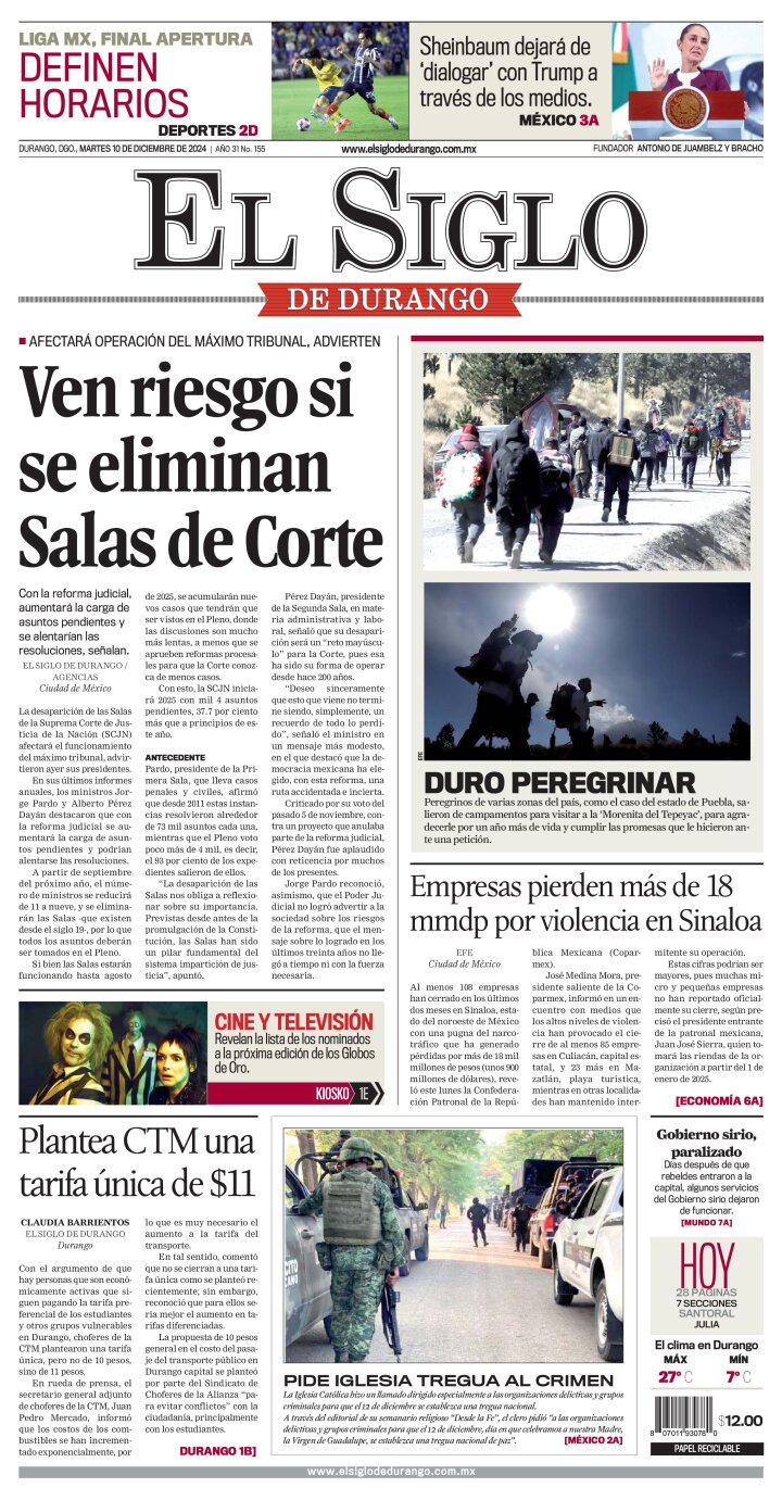 Hemeroteca de El Siglo de Durango, edición impresa