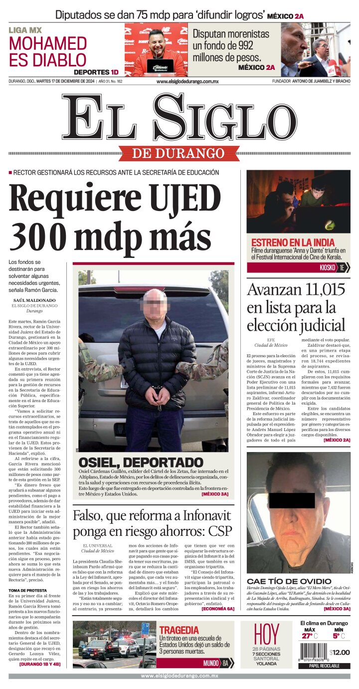 Hemeroteca de El Siglo de Durango, edición impresa