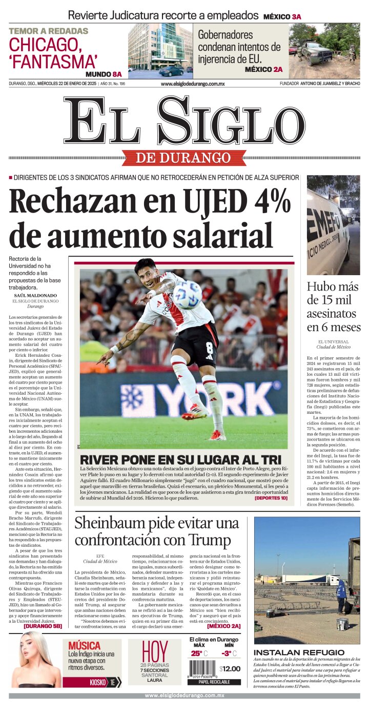 Hemeroteca de El Siglo de Durango, edición impresa