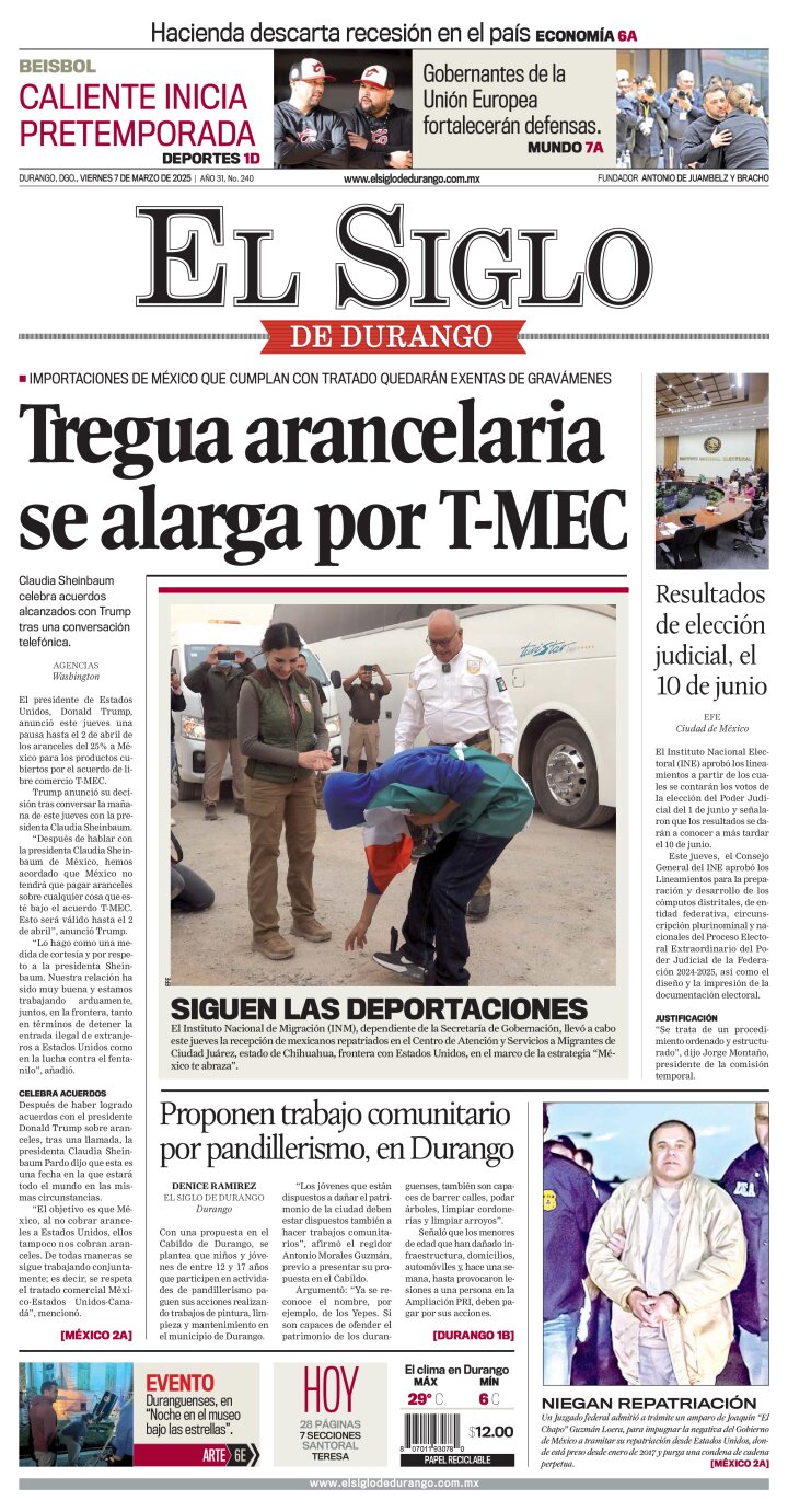 Hemeroteca de El Siglo de Durango, edición impresa