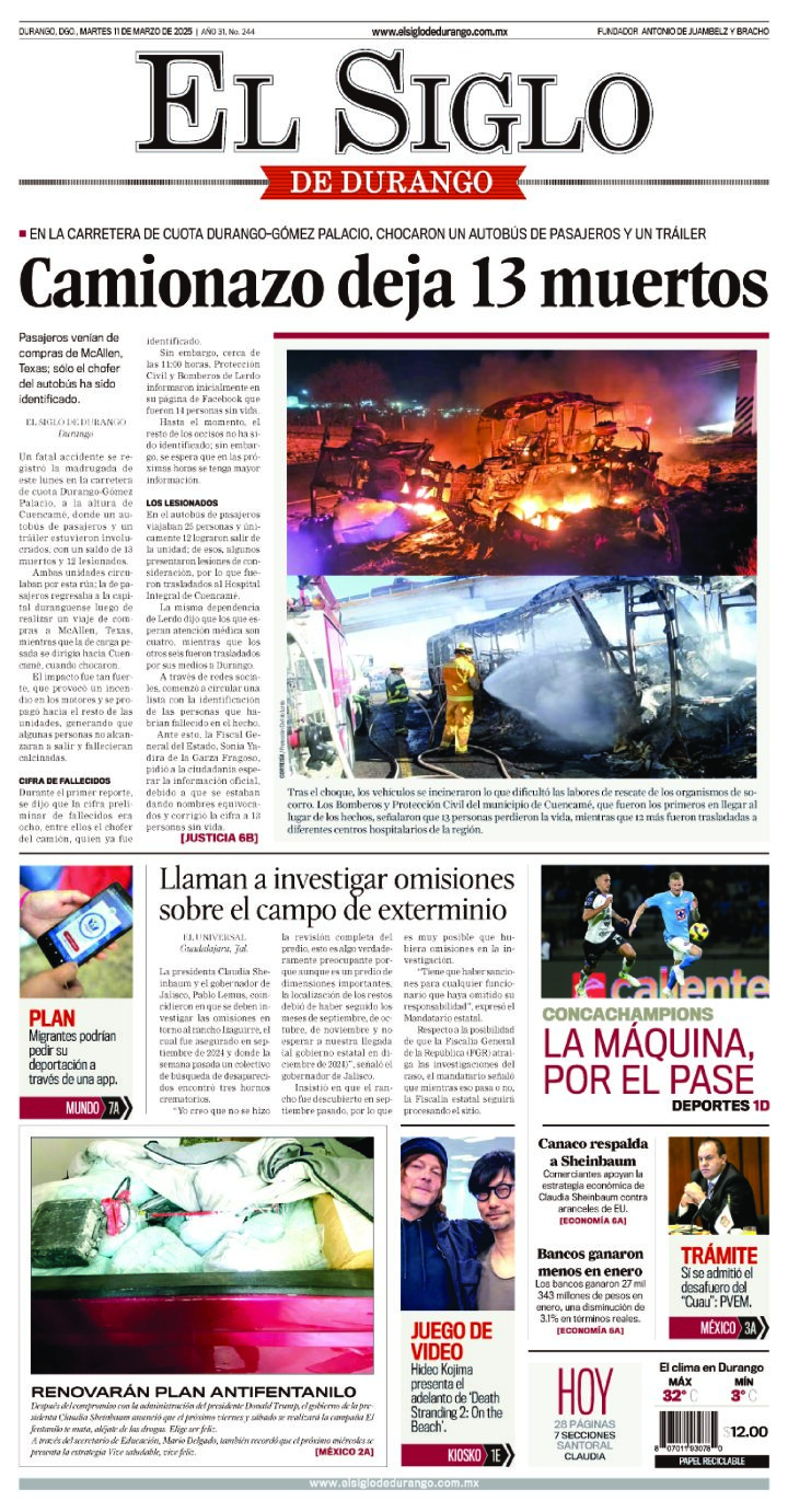 Hemeroteca de El Siglo de Durango, edición impresa