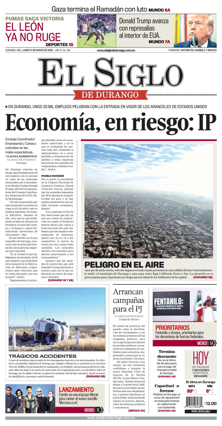 Hemeroteca de El Siglo de Durango, edición impresa