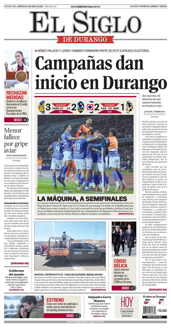 Hemeroteca de El Siglo de Durango, edición impresa